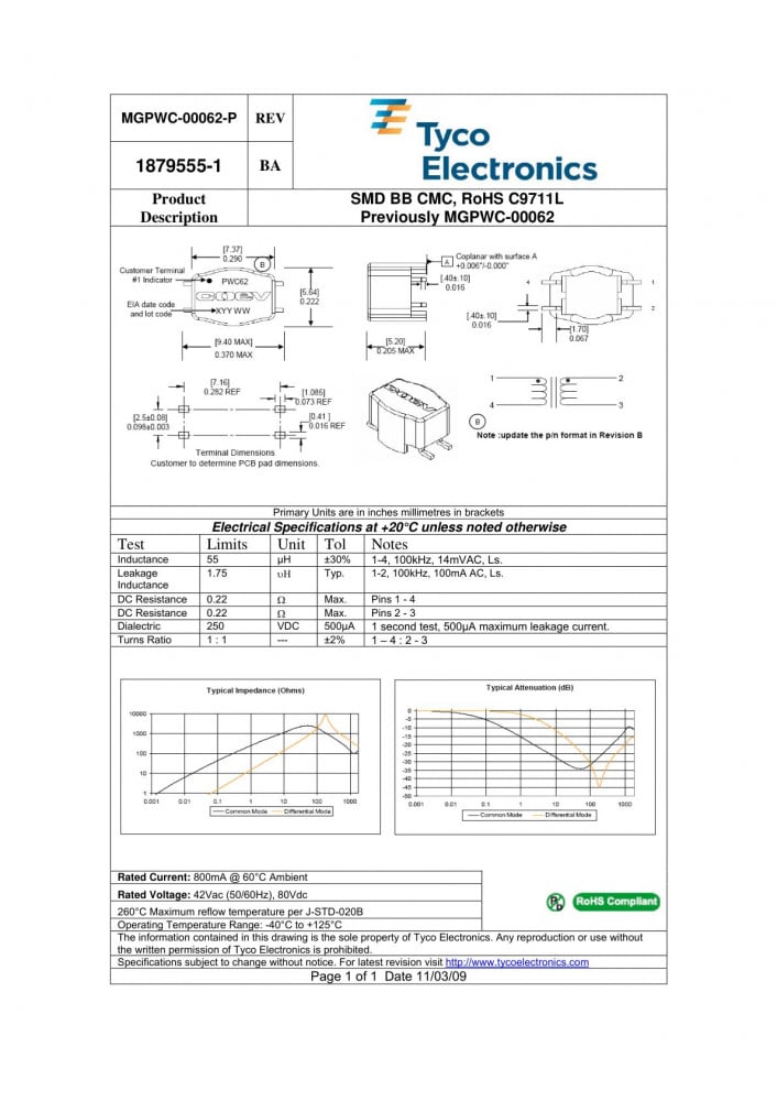 MGPWC-00062-P manufacturer technical drawing page