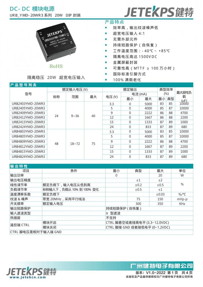 URB2412YMD-20WR3 datasheet page 1