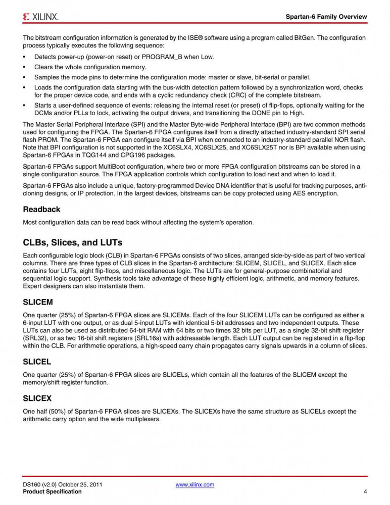 Spartan-6 datasheet page 4