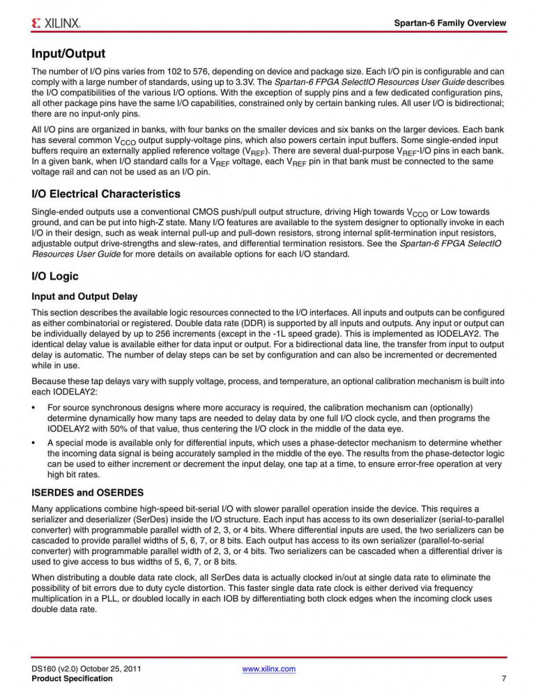 Spartan-6 datasheet page 7