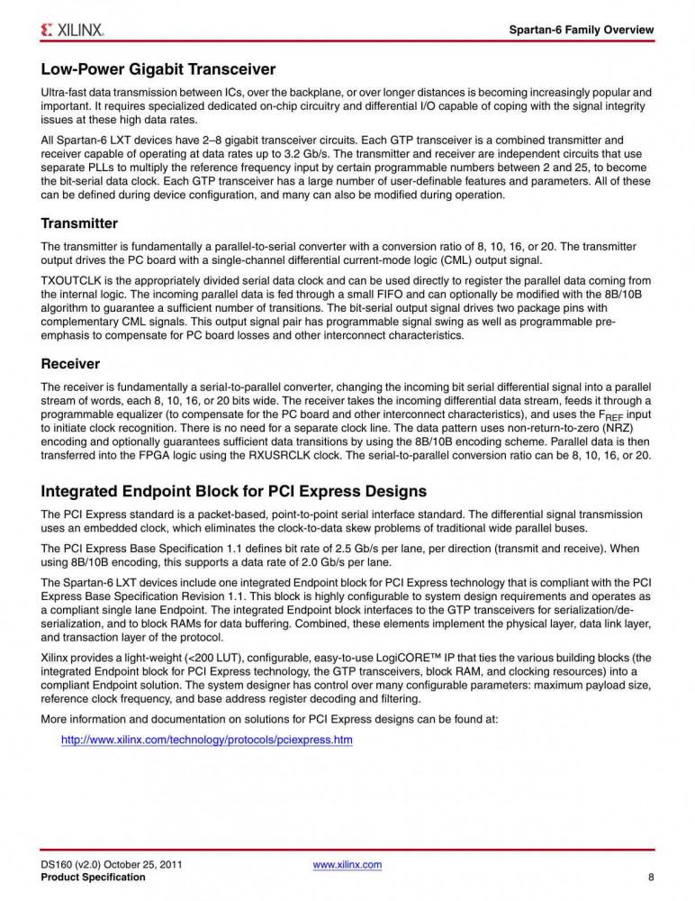 Spartan-6 datasheet page 8