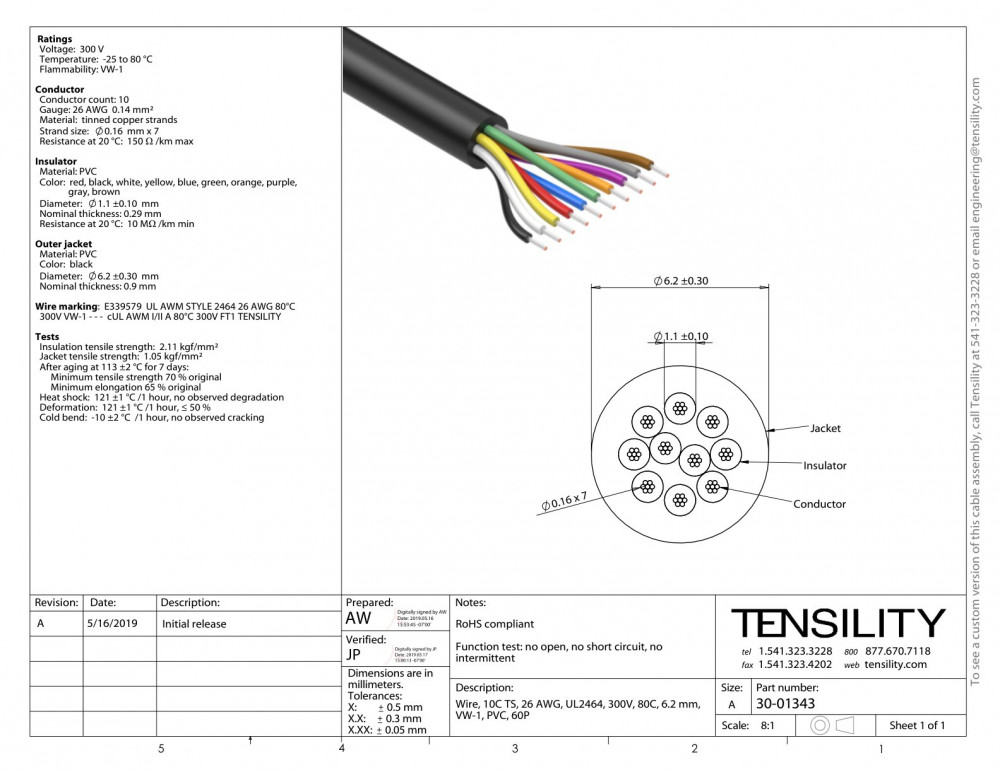 Tensility 30-01343 product drawing preview
