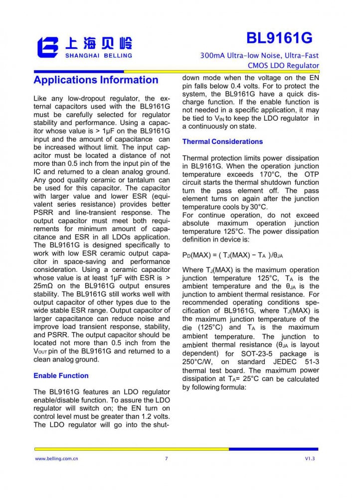 BL9161G datasheet page 7