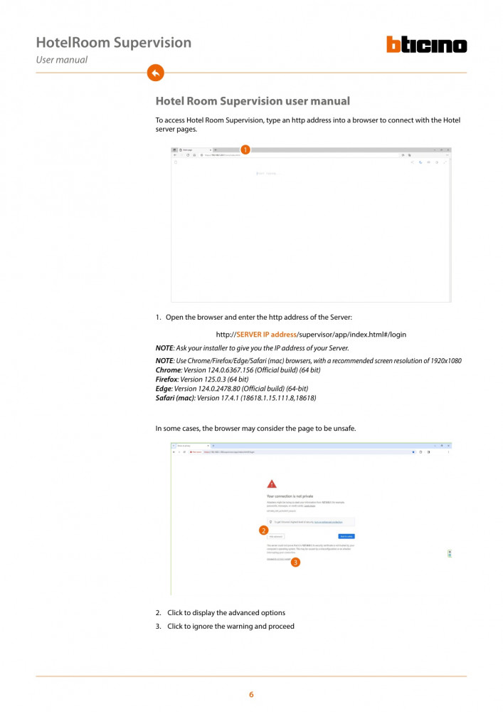 Legrand Hotel Room Supervision manual page 6