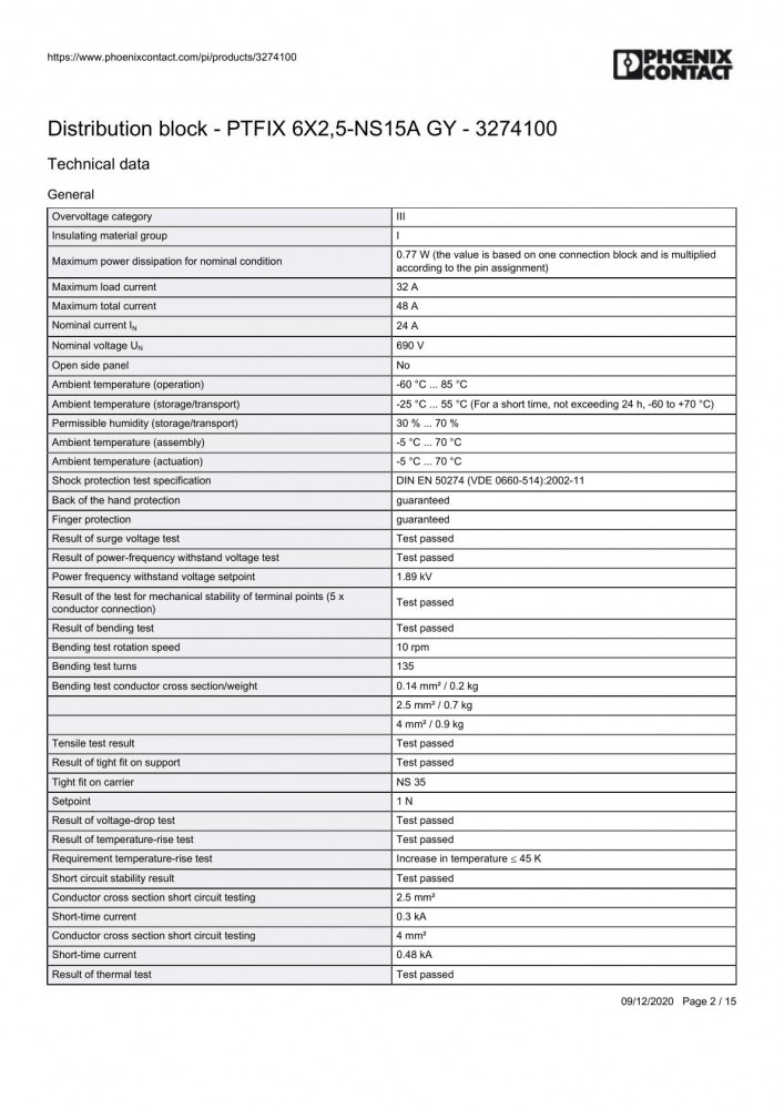 3274100 product document page 2