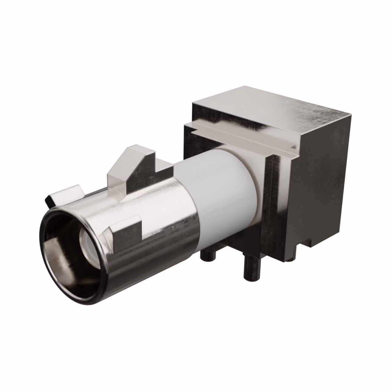 FAKRA Jack, Right-Angle, PCB Receptacle, Through Hole, Die Cast Body, Tin (Sn) Plated,Keying Code B, Tray, 50 Ohms for sale