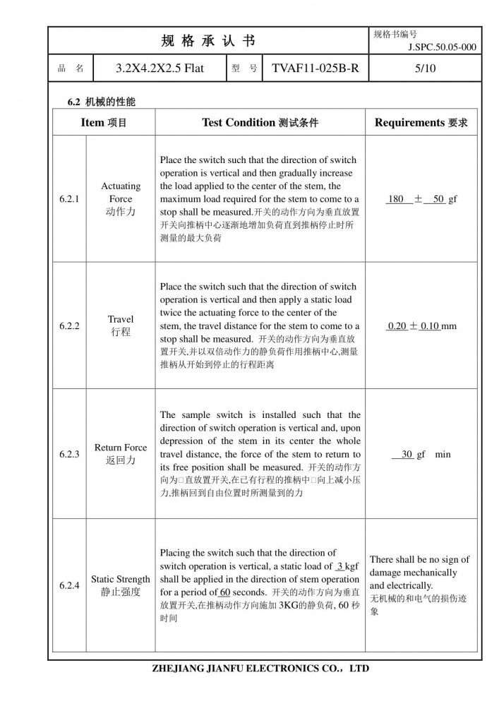 TVAF11-025B-R specification page 6