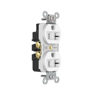 Straight Blade Devices, Receptacles, Duplex, Commercial/Industrial Grade, 2-Pole 3-Wire Grounding, 20A 125V, 5-20R, Ivory for sale