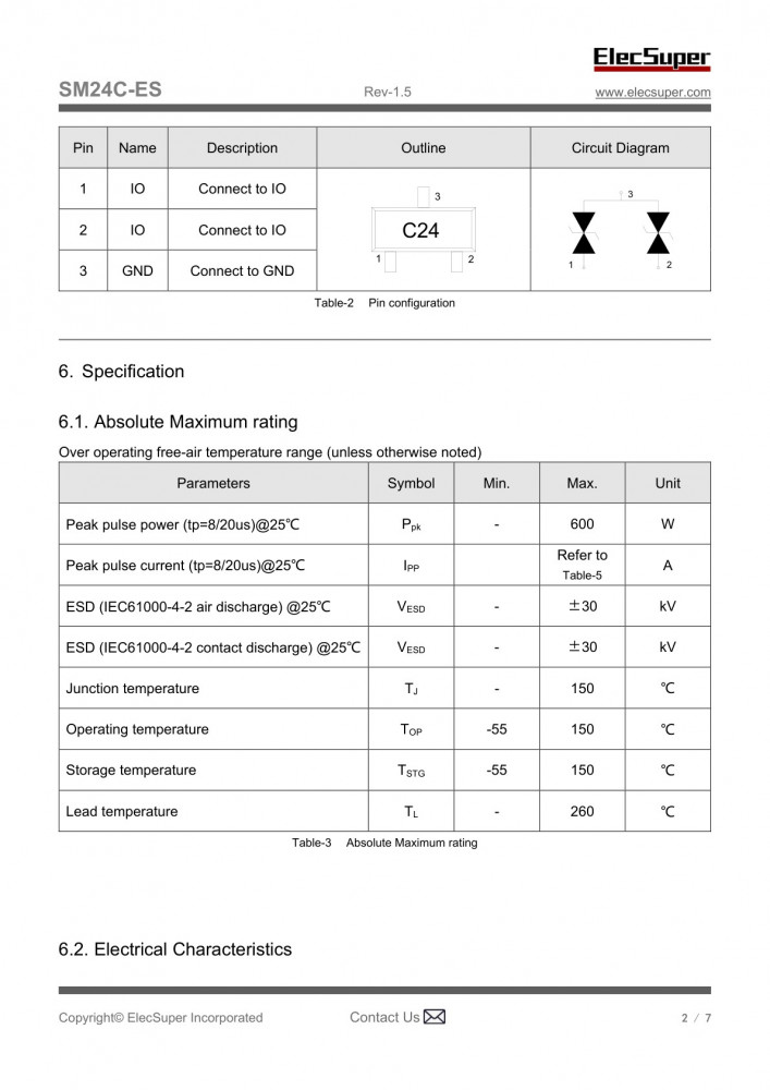 SM24C-ES datasheet page 2