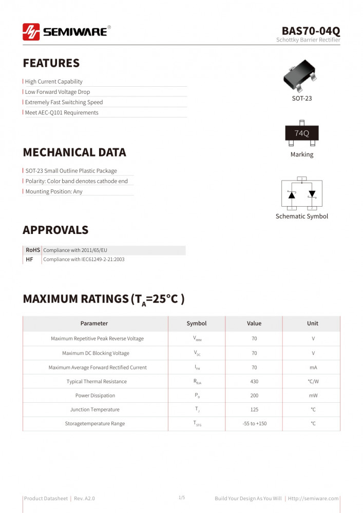 BAS70-04Q datasheet page 1