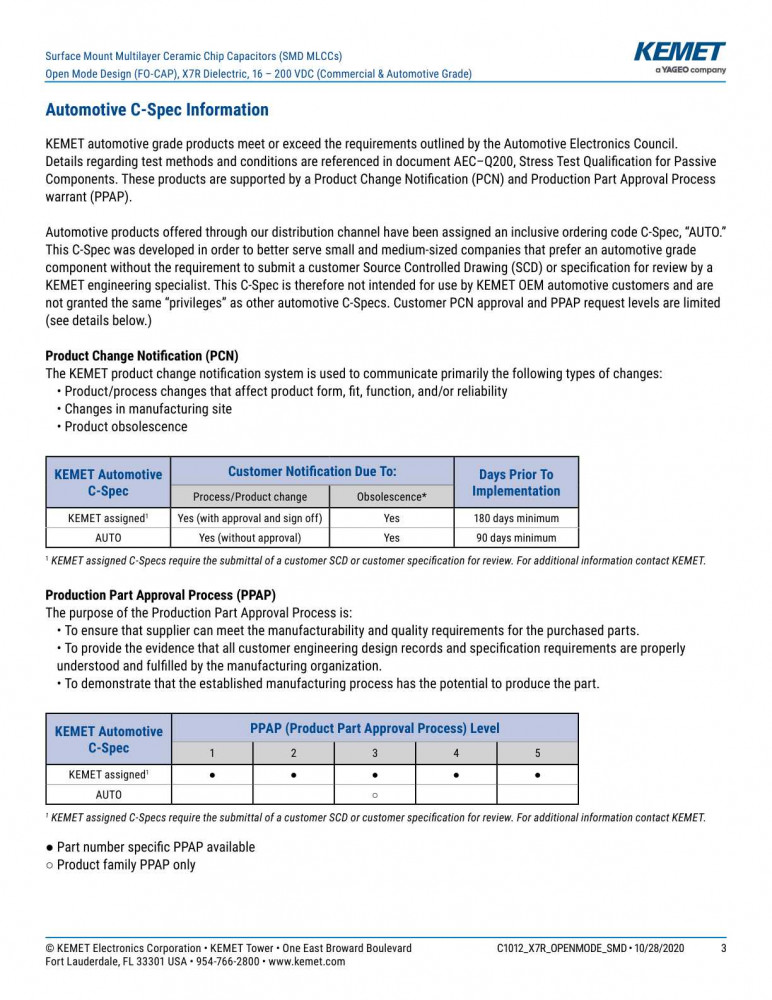 KEMET datasheet page 3