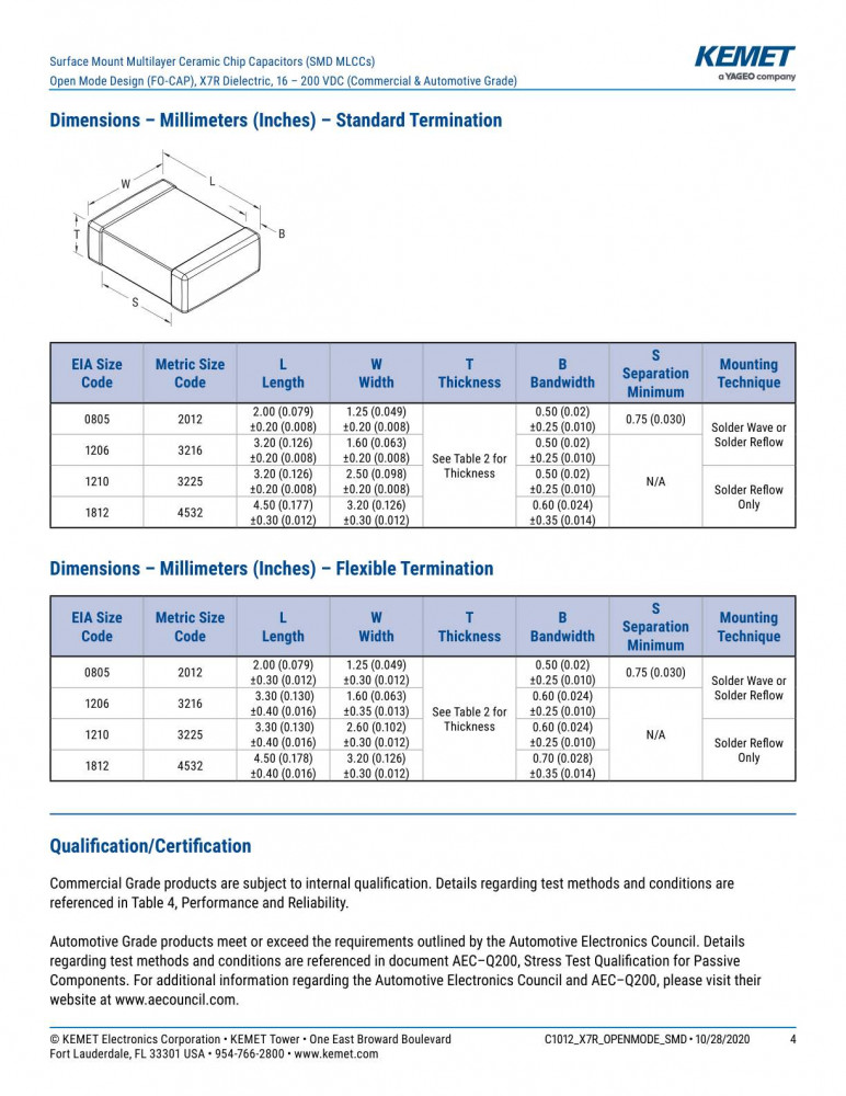 KEMET datasheet page 4