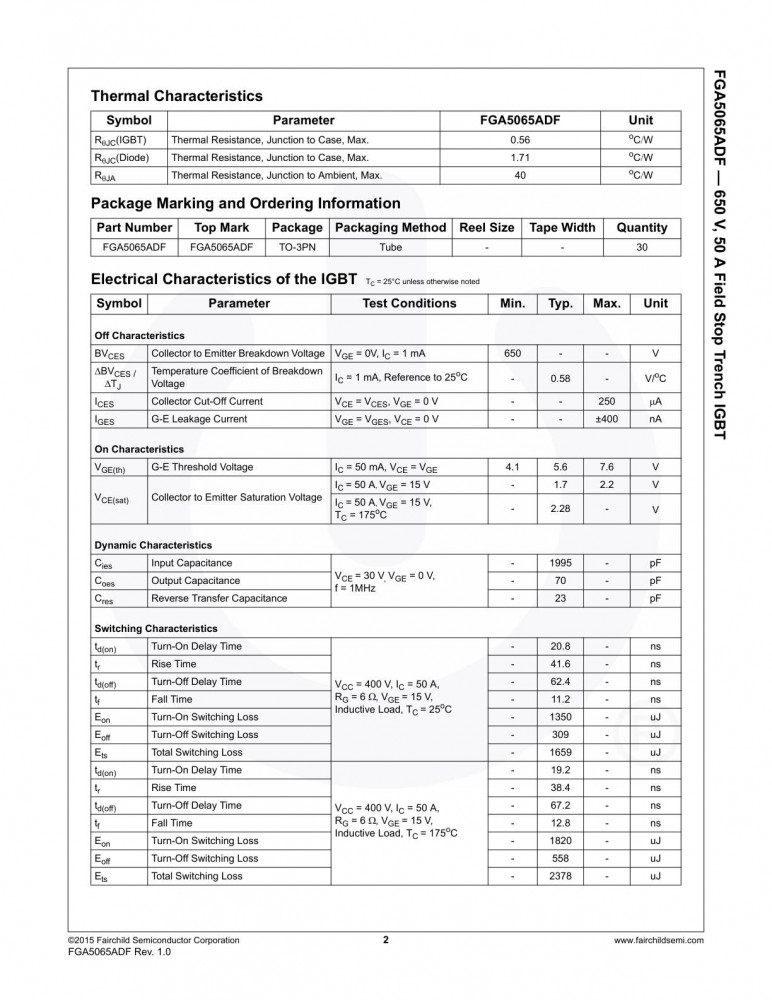 FGA5065ADF datasheet page 3