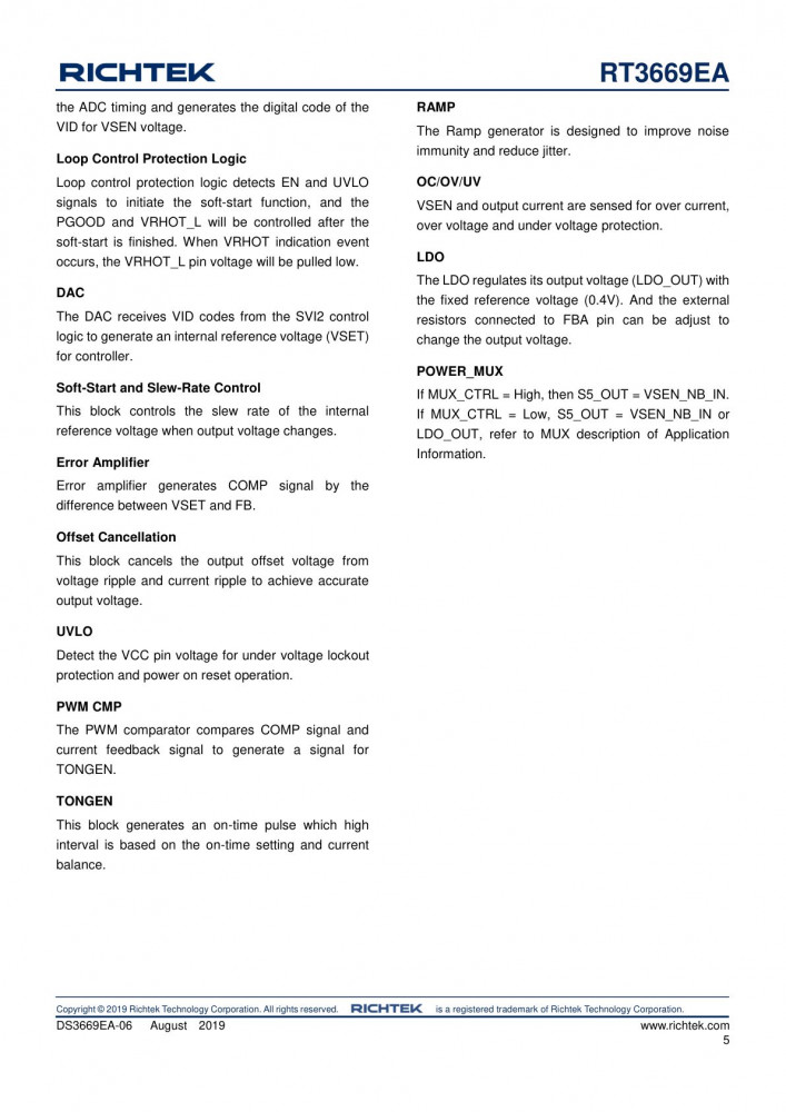 RT3669EA datasheet page 5