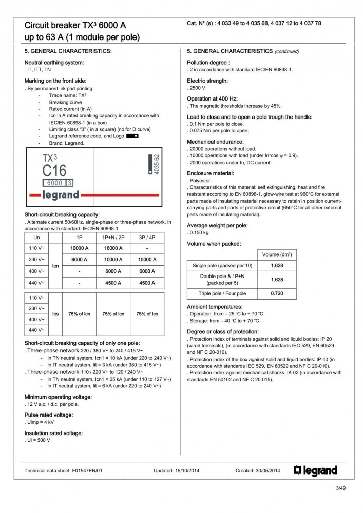 Legrand TX³ technical document page 3