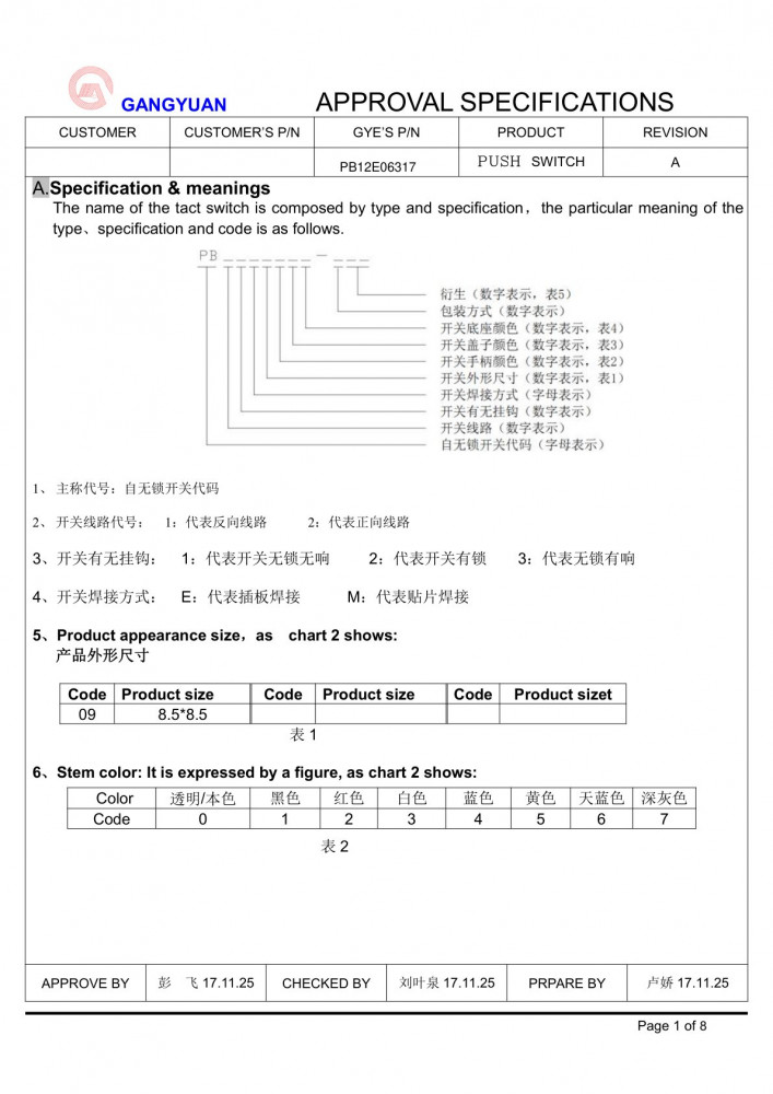 PB12E06317 approval specification page 2