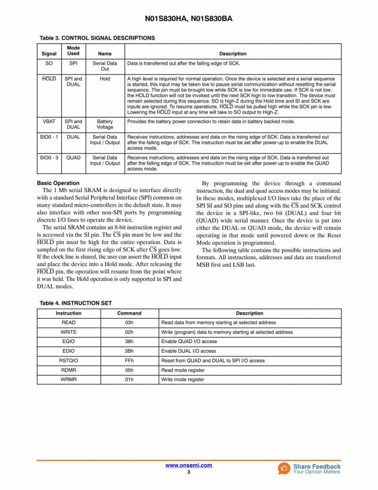 N01S830 datasheet page 3