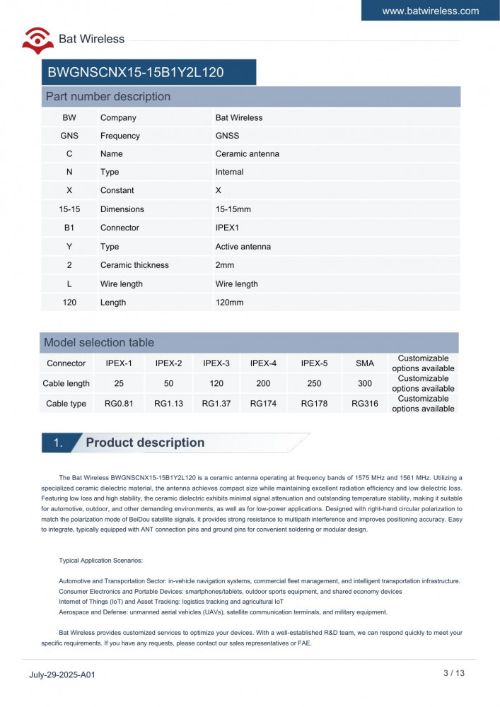 BWGNSCNX15-15B1Y2L120 datasheet page 3