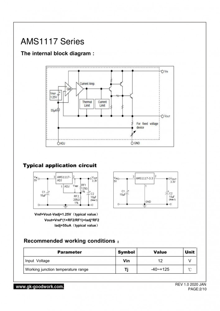 AMS1117-ADJ datasheet page 2
