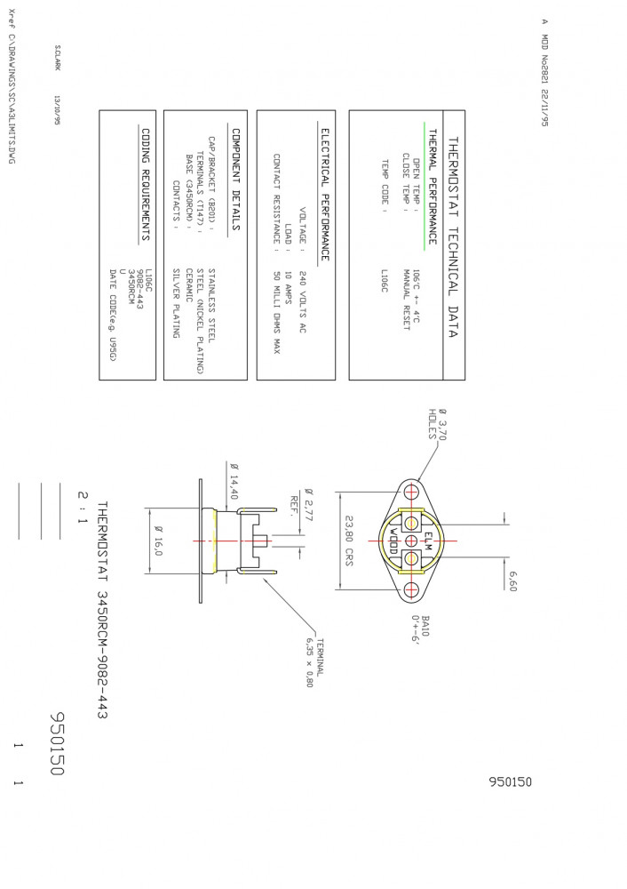 Honeywell THERM·STAT 3450RCM-9082-443 document preview