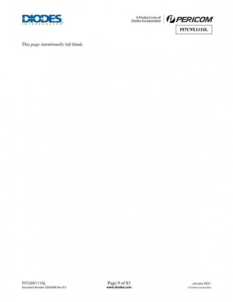 PI7C9X111SL datasheet page 9