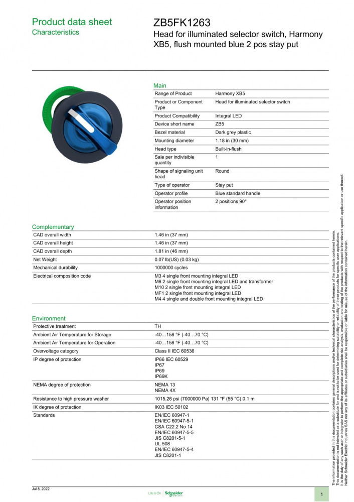 ZB5FK1263 technical document page 1