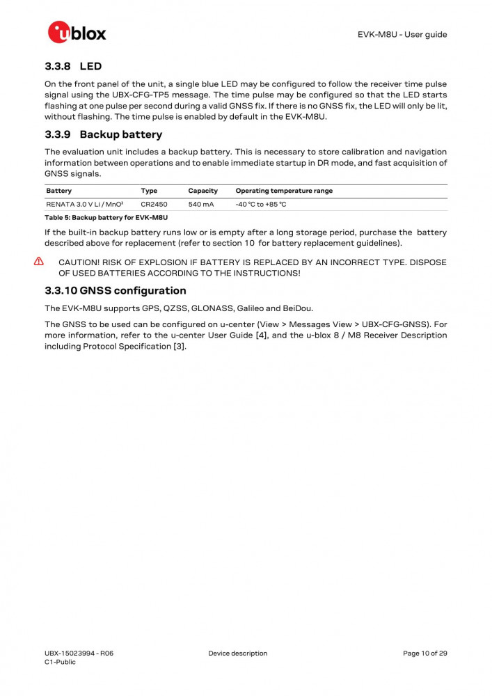 EVK-M8U technical document page 10