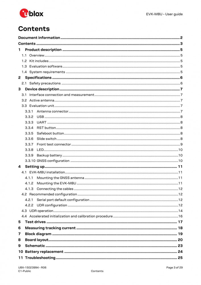 EVK-M8U technical document page 3