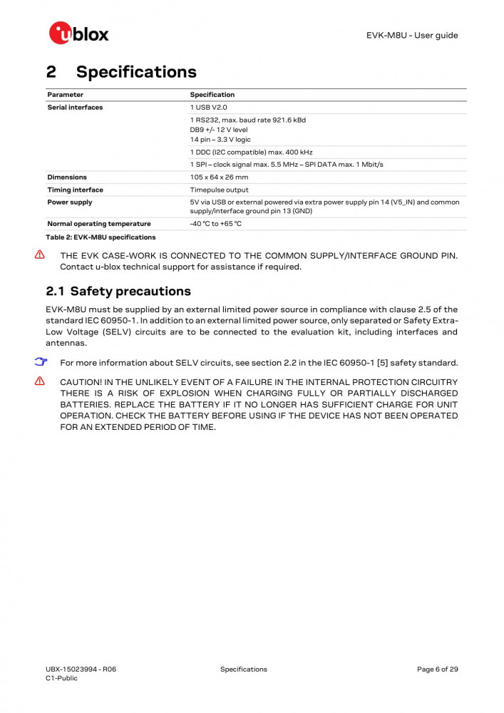EVK-M8U technical document page 6