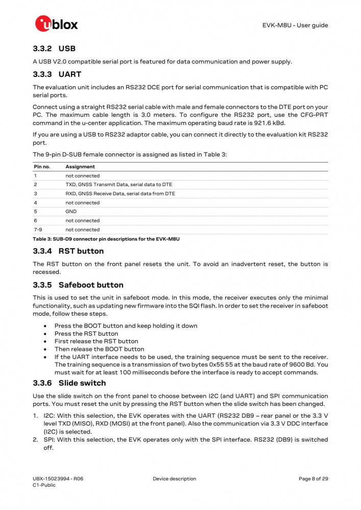 EVK-M8U technical document page 8