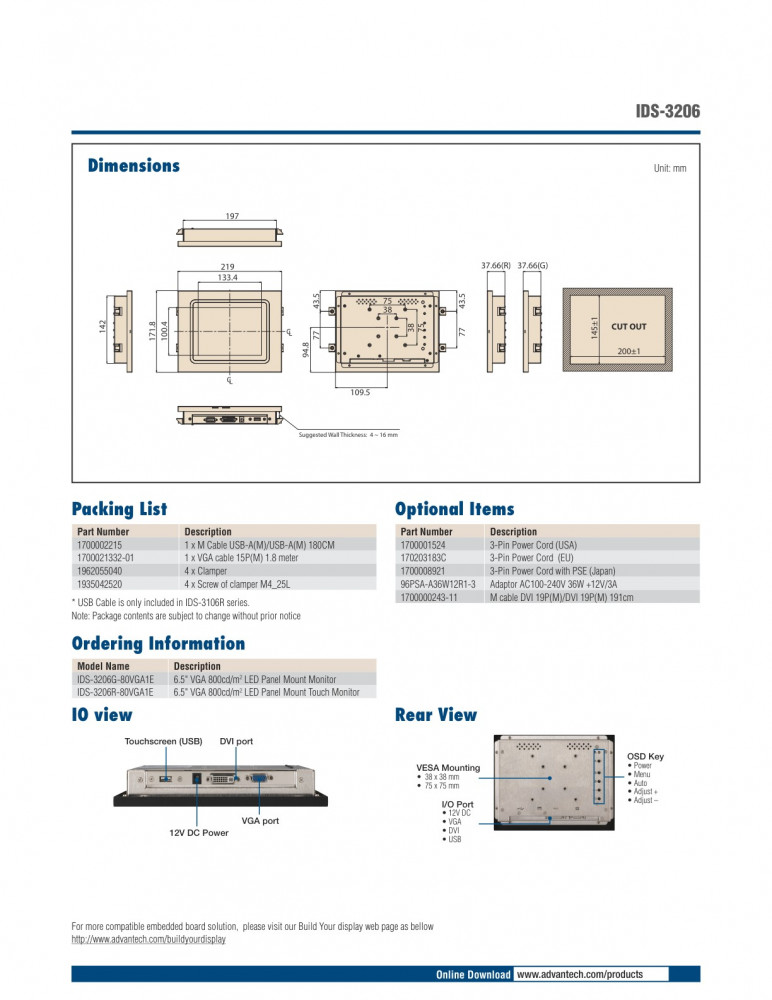 IDS-3206 product documentation page 2
