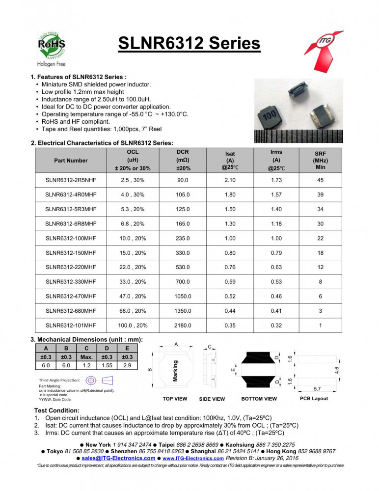 SLNR6312 technical datasheet preview