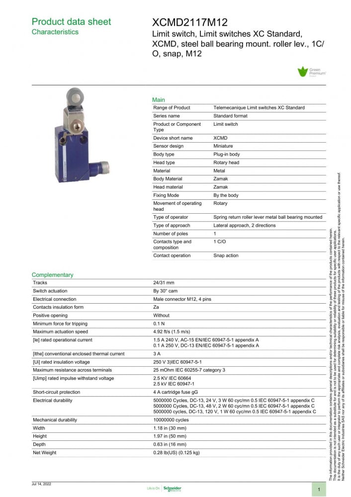 XCMD2117M12 technical document page 1