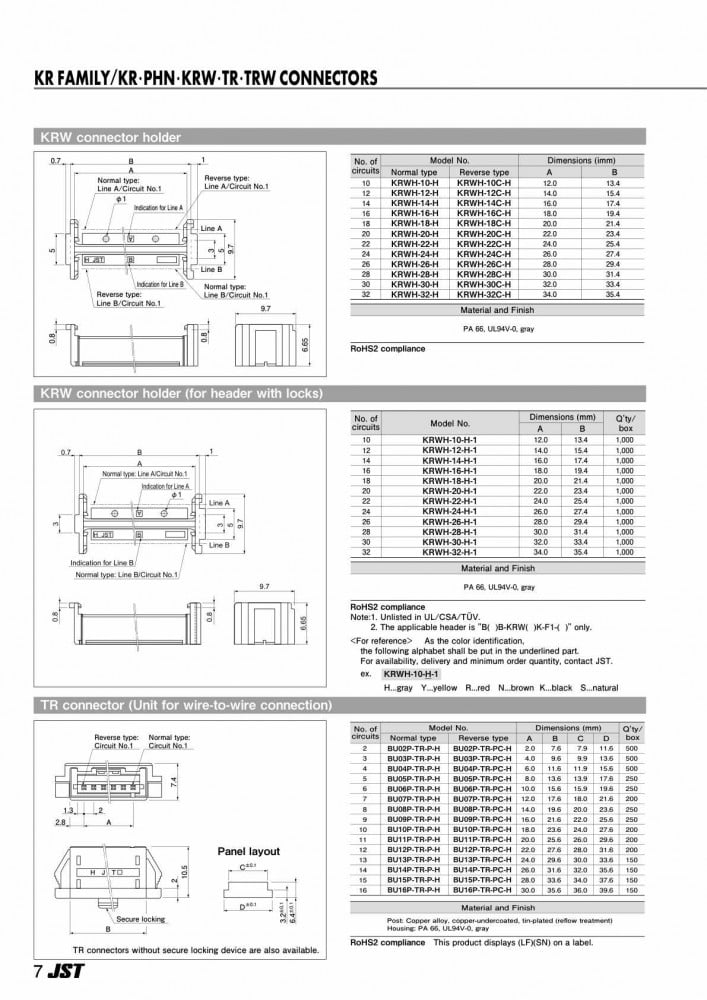 JST PH family connector document page 7