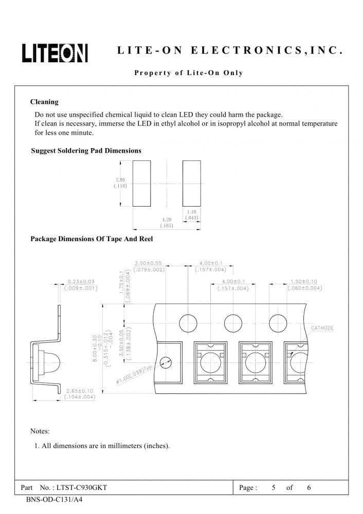 LTST-C930GKT datasheet page 5