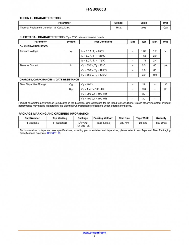 FFSB0865B datasheet page 2