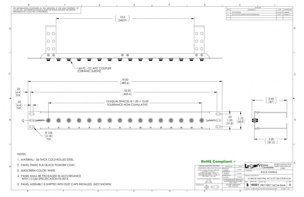 PR175FC16CM-SMA technical document page