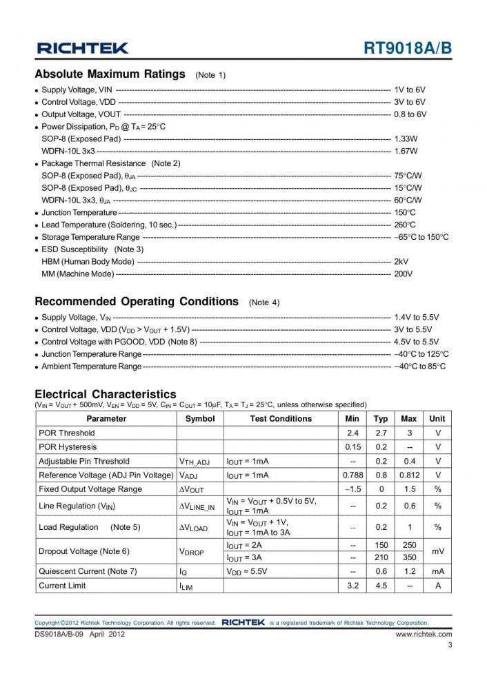 RT9018B-18GSP datasheet page 3