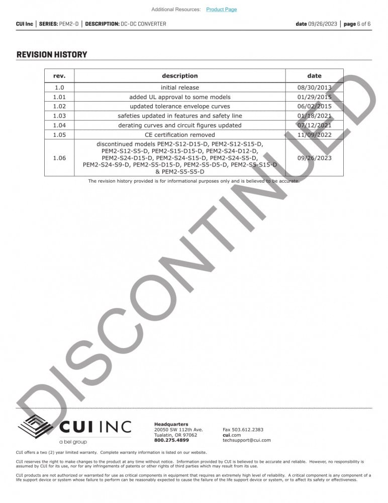 CUI PEM2-D datasheet page 6