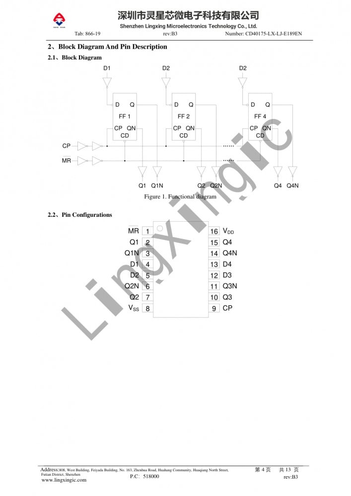 CD40175BE(LX) datasheet page 4