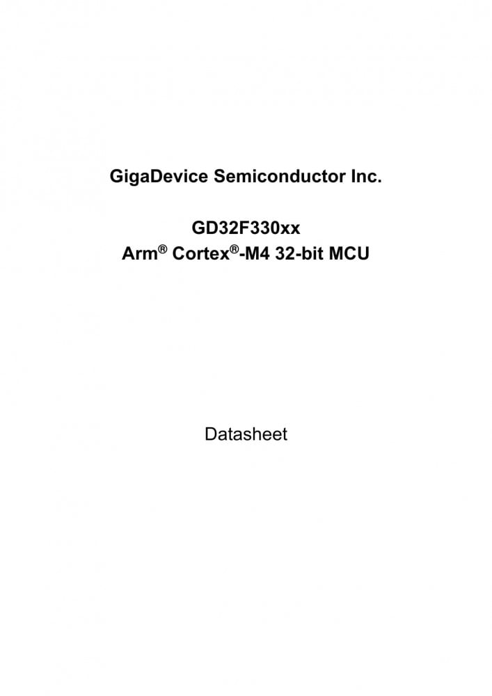 GD32F330xx datasheet page 1