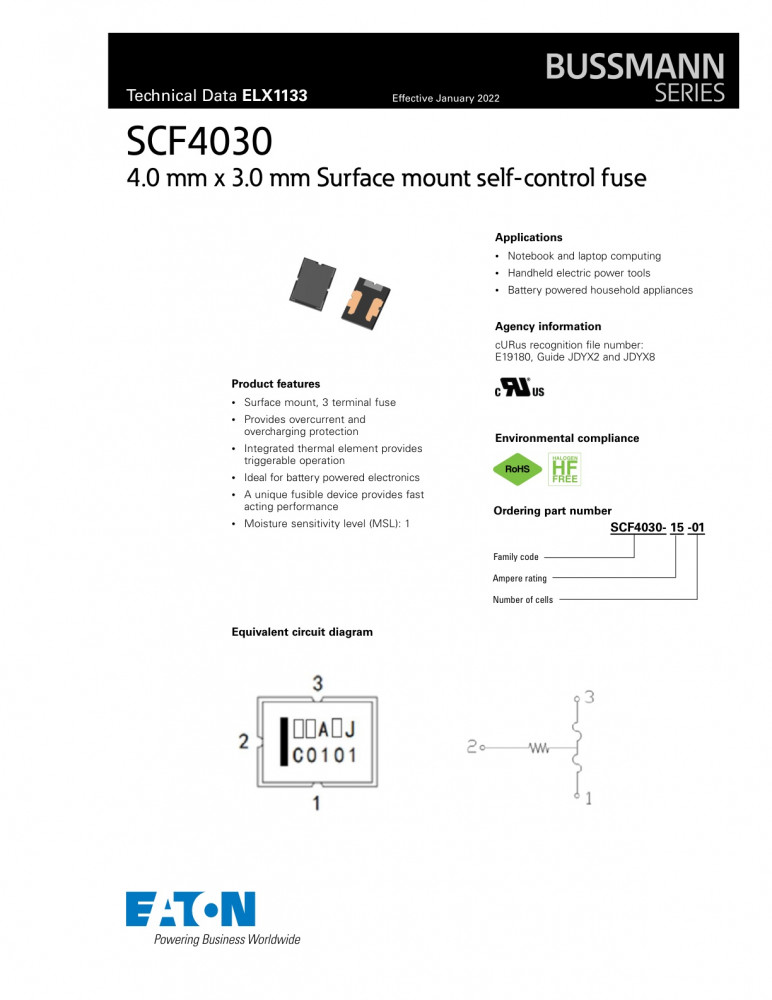SCF4030 datasheet page 1
