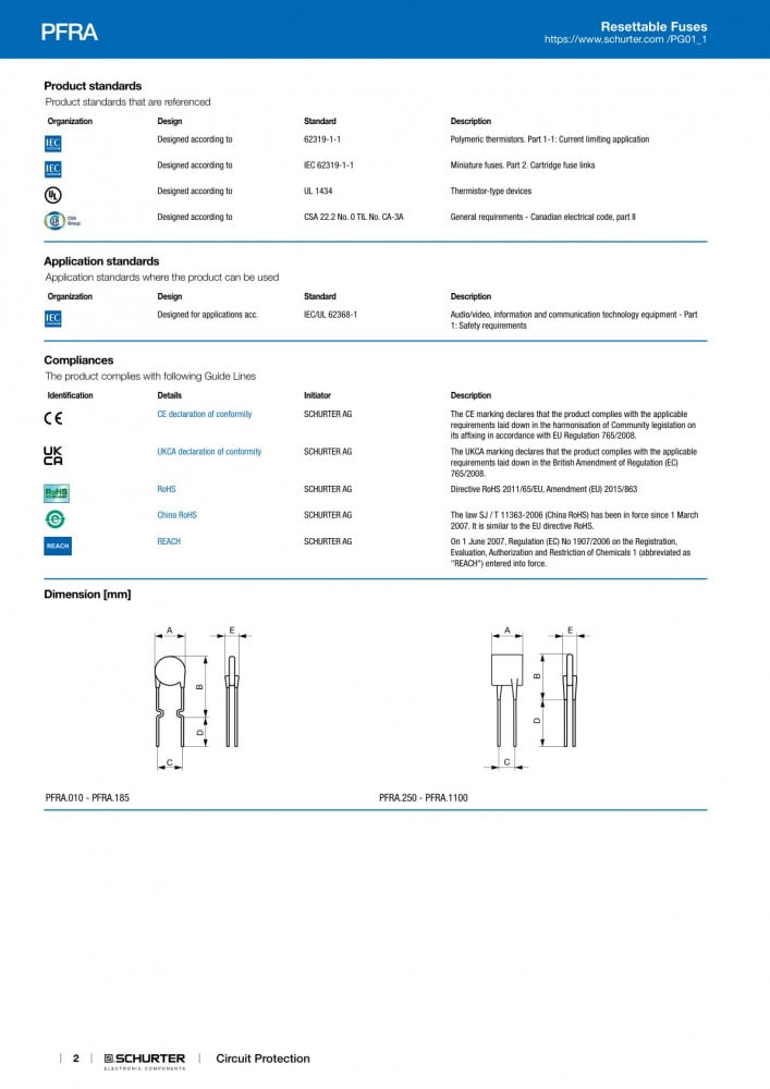 PFRA.600 datasheet page 2