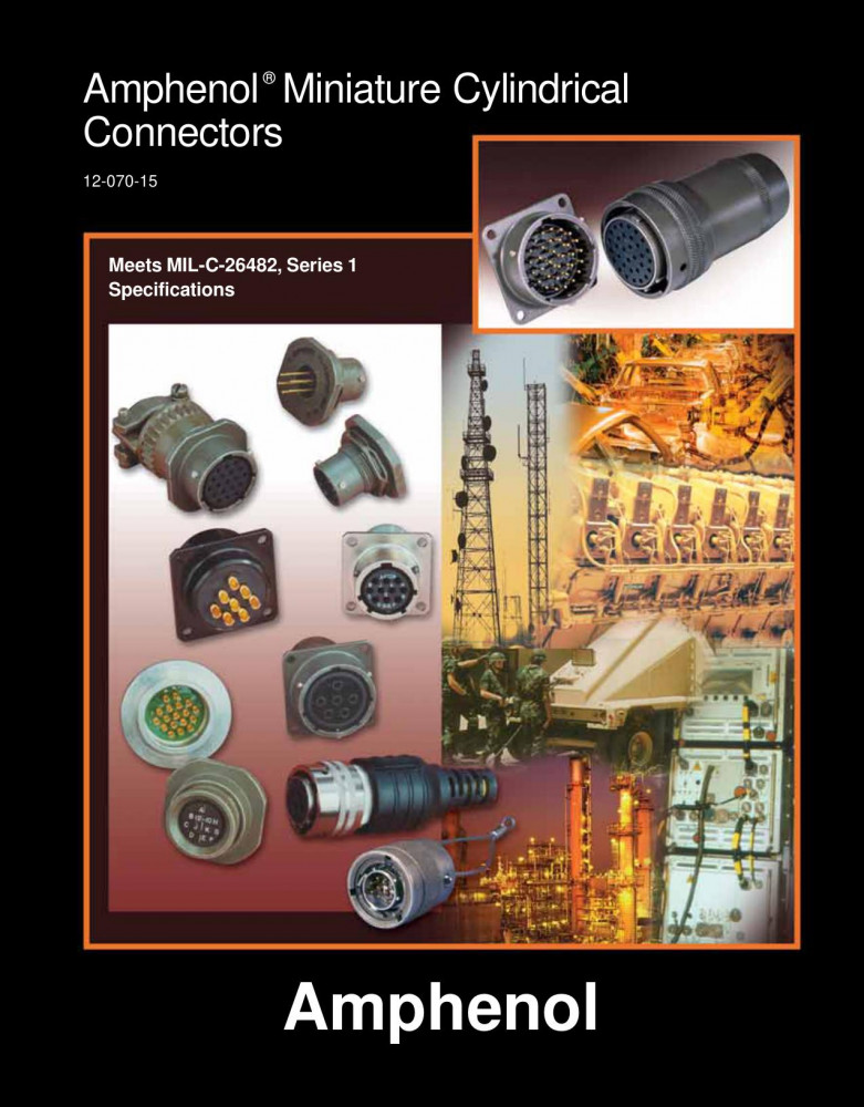 Amphenol miniature cylindrical connector catalog page 1