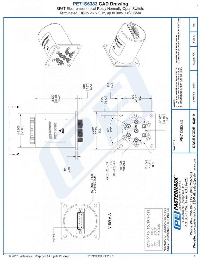 PE71S6383 technical datasheet page 7