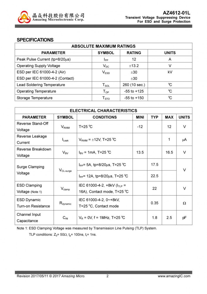 AZ4612-01L datasheet page 2