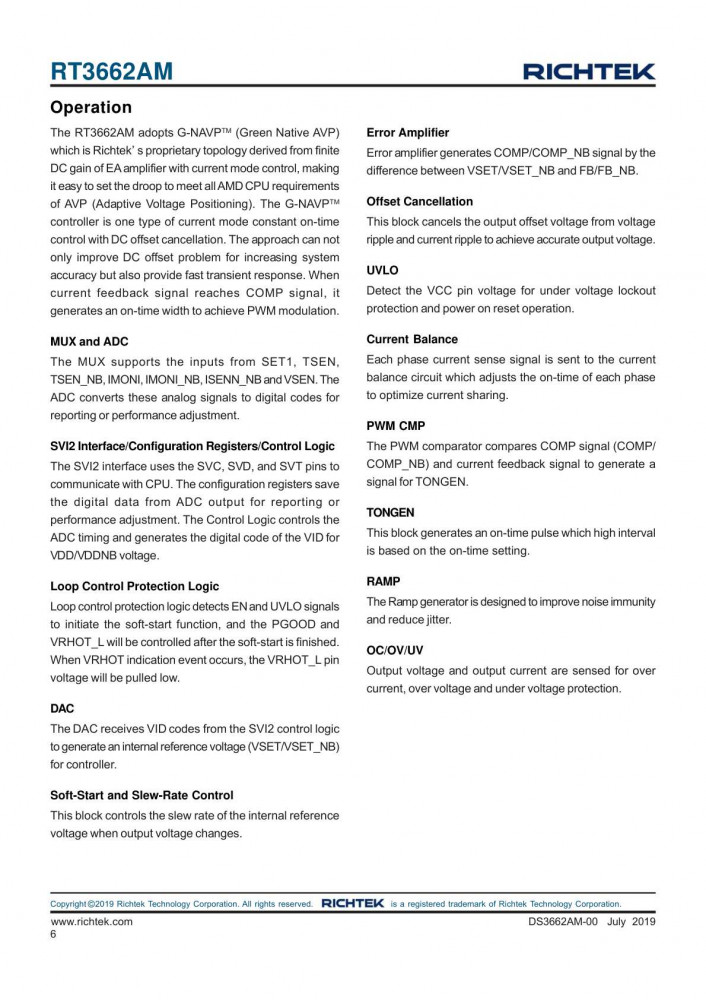 RT3662AM datasheet preview, page 6