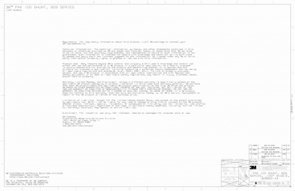 929 Series PAK 100 shunt technical drawing page 2