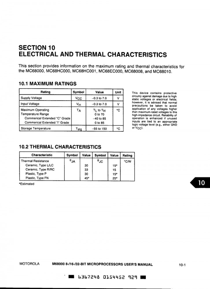 MC68EC000FU8 document page 1