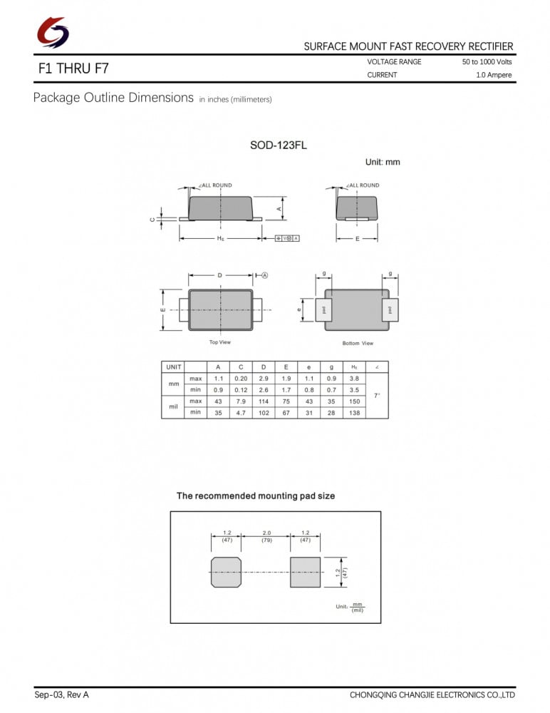LangJie F2 datasheet page 3